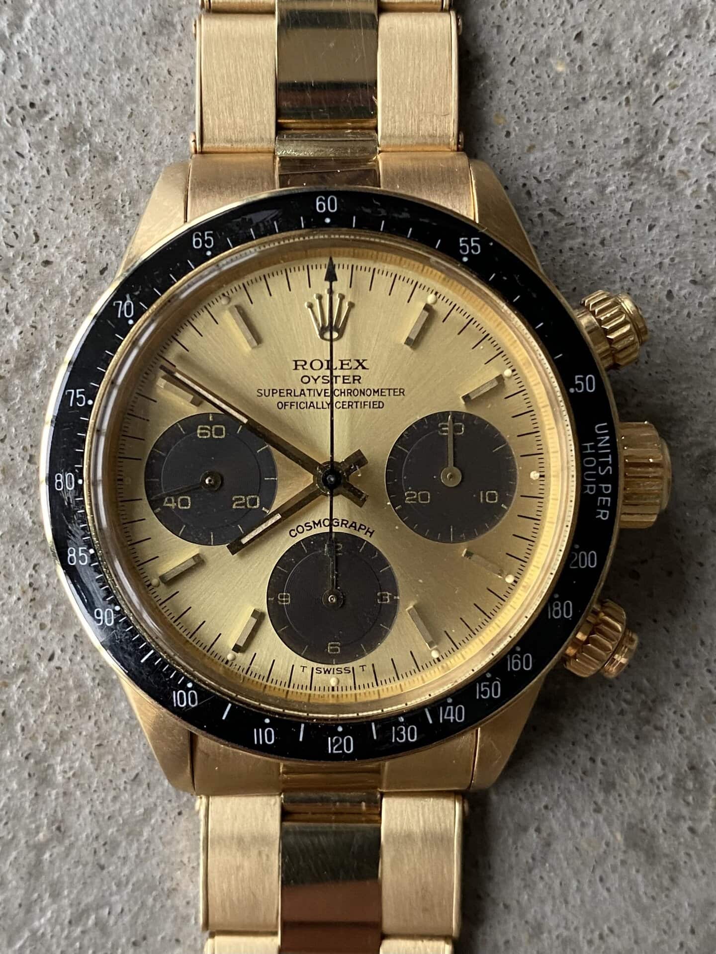 timeXchange ROLEX Daytona 18k gold champagne dial ref.6263/8 - timeXchange